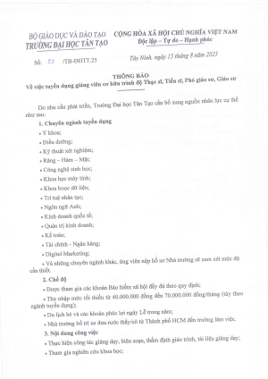 51 TB- TB TUYEN DUNG GV CO HUU TRINH DO THAC SI, TIEN SI, PHO GIAO SU, GIAO SU.pdf - PDF.DoTool.net