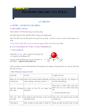 Chuyên đề 1.1 Thành phần hóa học của tế bào - HS.docx - PDF.DoTool.net