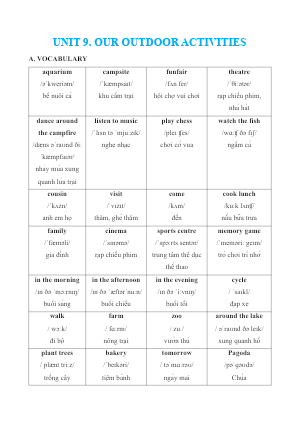 UNIT 9 - Our outdoor activities (HS).docx - PDF.DoTool.net