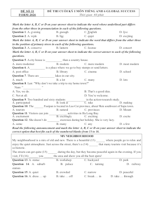 LỚP 6 HK1 FORM 2026 TEST 11.docx - PDF.DoTool.net